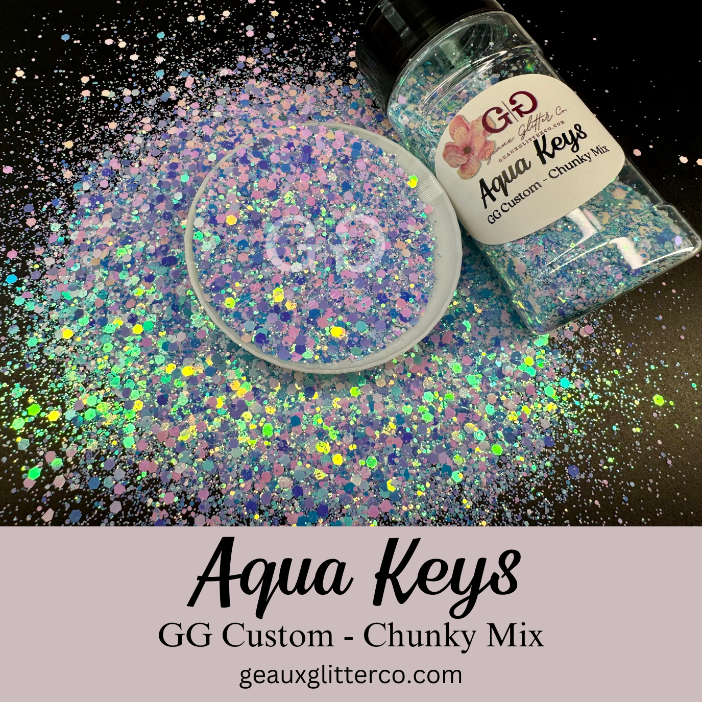 Aqua Keys - GG Custom - Chunky Mix – Geaux Glitter Co.