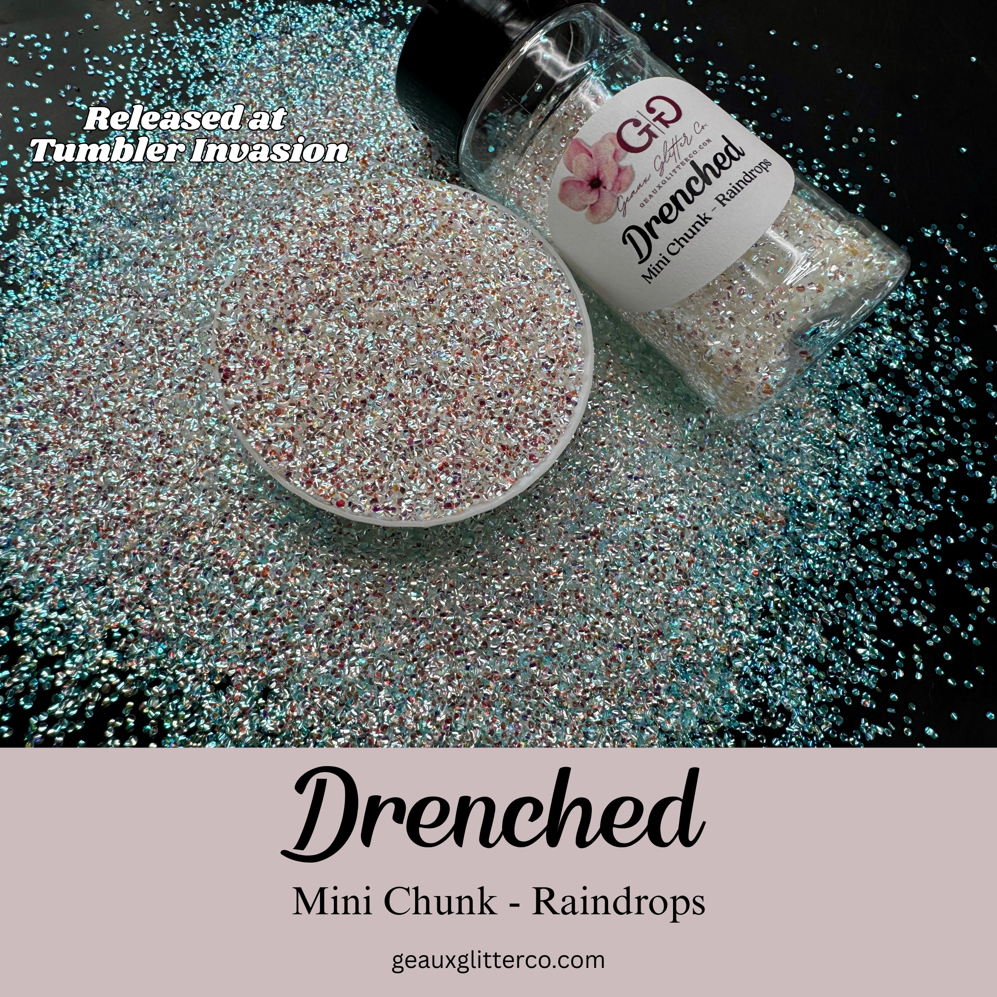 Drenched Mini Chunk - Raindrops – Geaux Glitter Co.