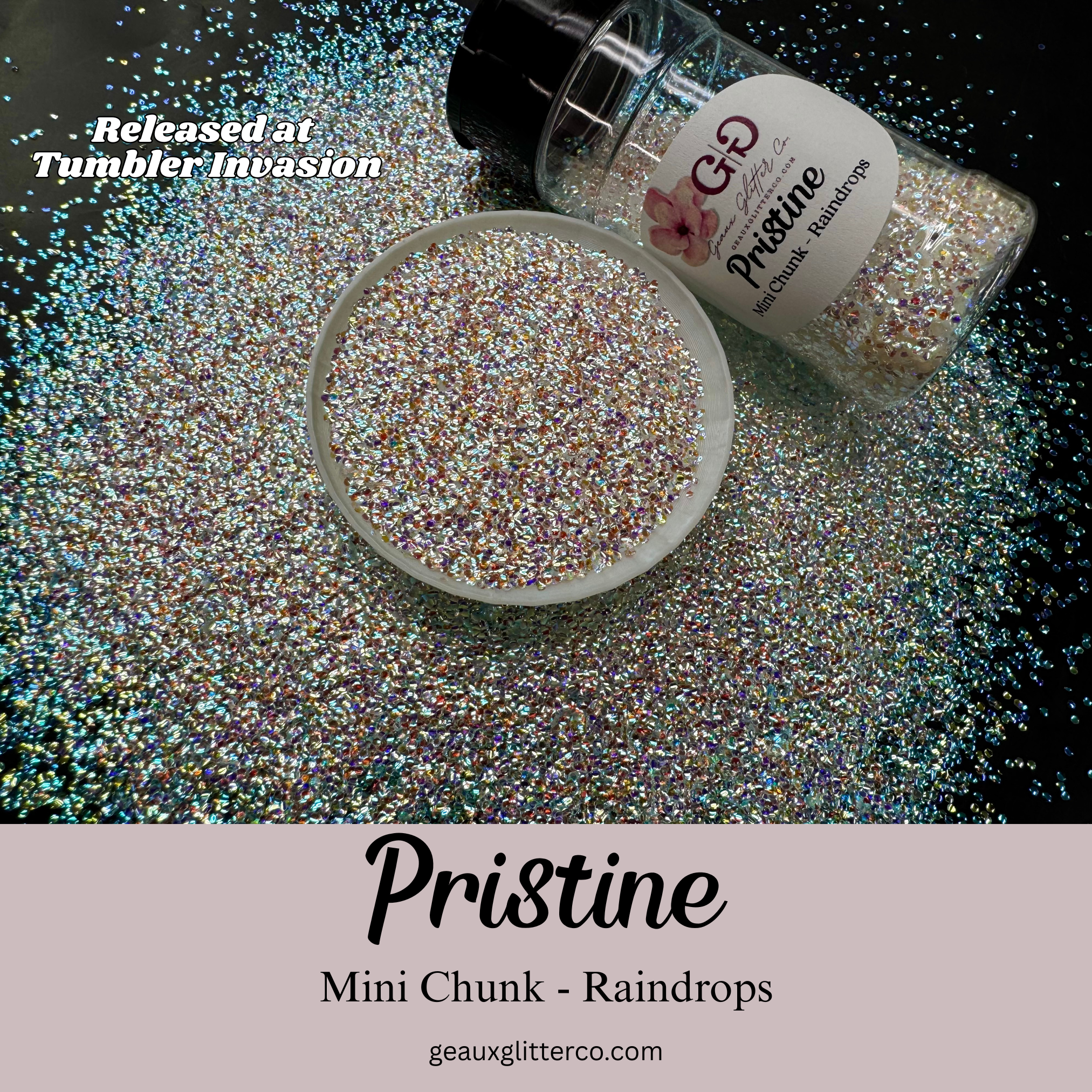 Pristine Mini Chunk - Raindrops – Geaux Glitter Co.
