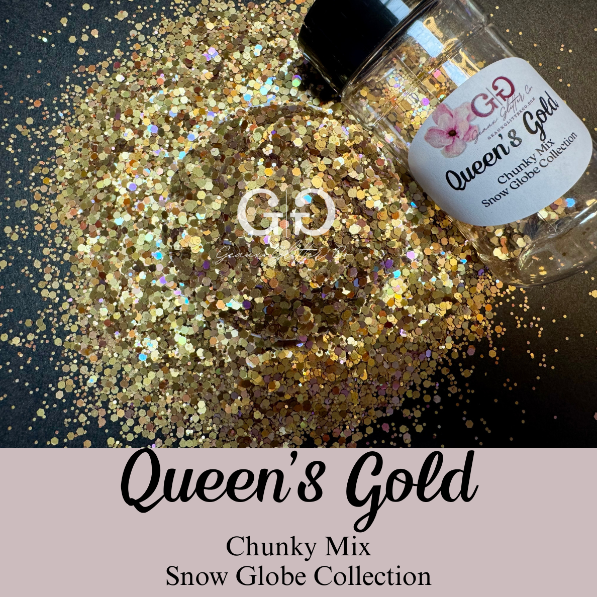 Queen's Gold Chunky Mix - Snow Globe Collection – Geaux Glitter Co.