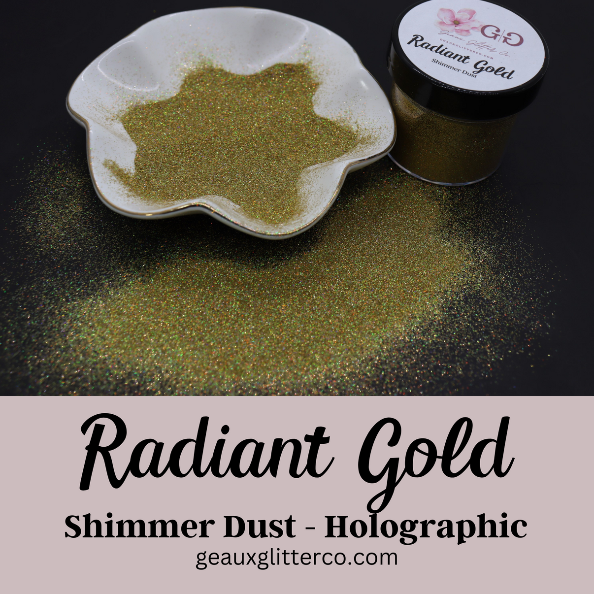 Radiant Gold Holographic Shimmer Dust – Geaux Glitter Co.