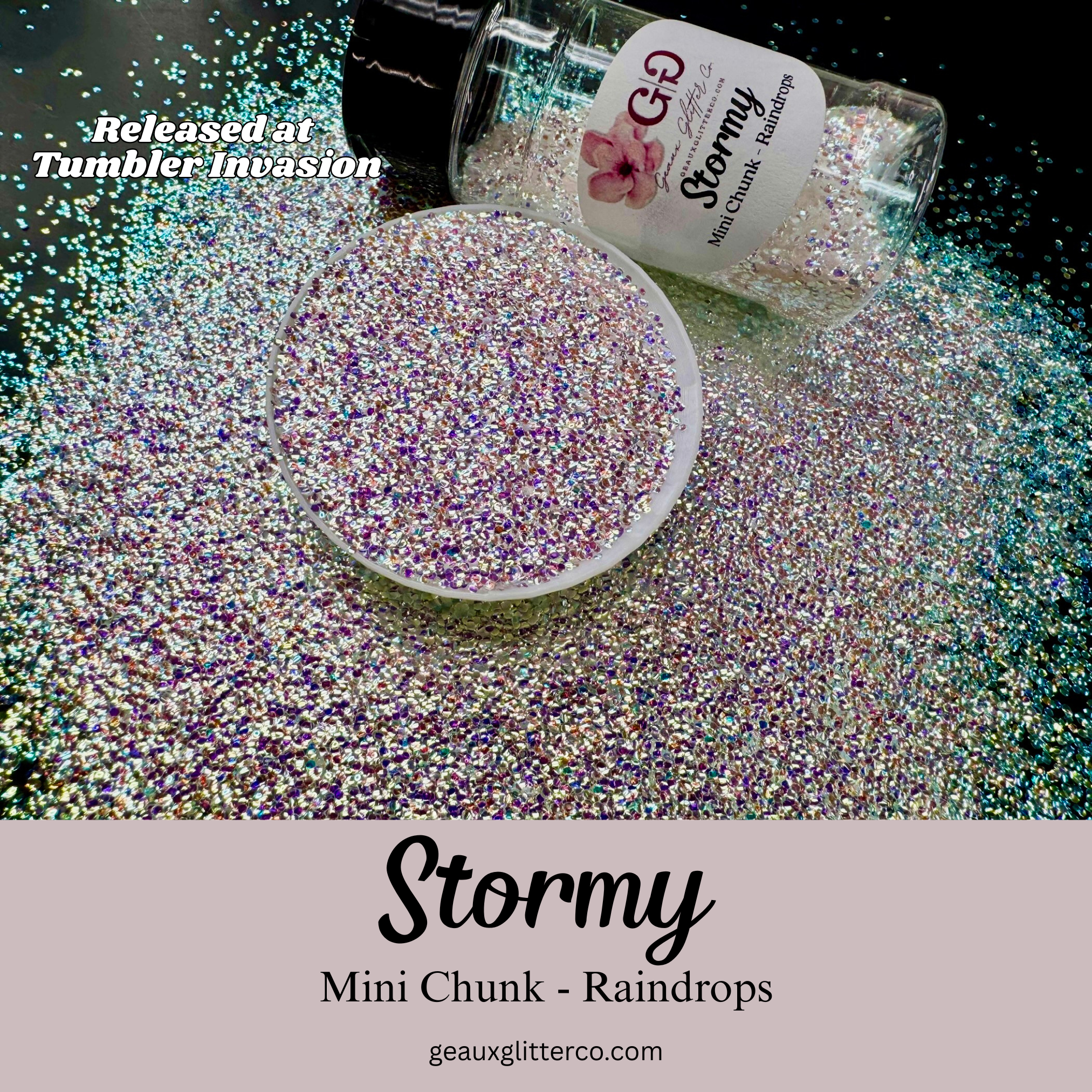 Stormy Mini Chunk - Raindrops – Geaux Glitter Co.
